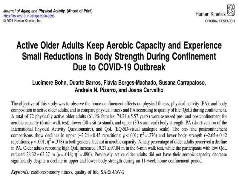 Manutenção da potência aeróbica e pequenas reduções na força muscular ...